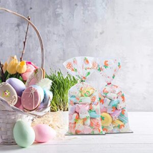 STEFORD Easter Clear Cellophane Bags,120PCS Clear Candy Cookie Treat Bags for Easter Supplies