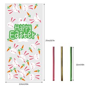 STEFORD Easter Clear Cellophane Bags,120PCS Clear Candy Cookie Treat Bags for Easter Supplies