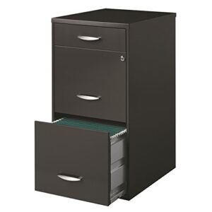 space solutions 3 drawer metal file cabinet with pencil drawer charcoal