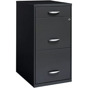 Space Solutions 3 Drawer Metal File Cabinet with Pencil Drawer Charcoal