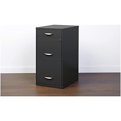 Space Solutions 3 Drawer Metal File Cabinet with Pencil Drawer Charcoal