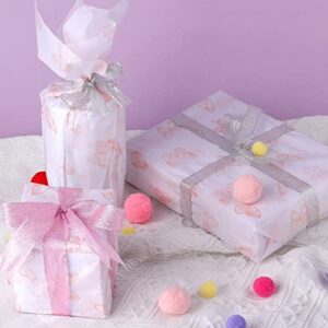 KINBOM 30pcs 35 x 50cm/ 13.8 x 19.7 inch Butterfly Tissue Paper, Rose Gold Wrapping Paper Metallic Packing Paper for DIY Crafts Baby Showers Birthday Wedding