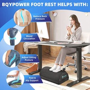 BQYPOWER Foot Rest for Under Desk at Work, Ergonomic Adjustable Memory Foam Foot Stool Cushion, Under Desk Footrest for Office & Home