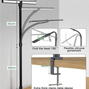 Dexnump 24W Desk Lamps for Home Office, 1200 Lumens Double Head Architect Desk Lamp with Clamp, Eye-Caring Computer Monitor Light (32 inch)