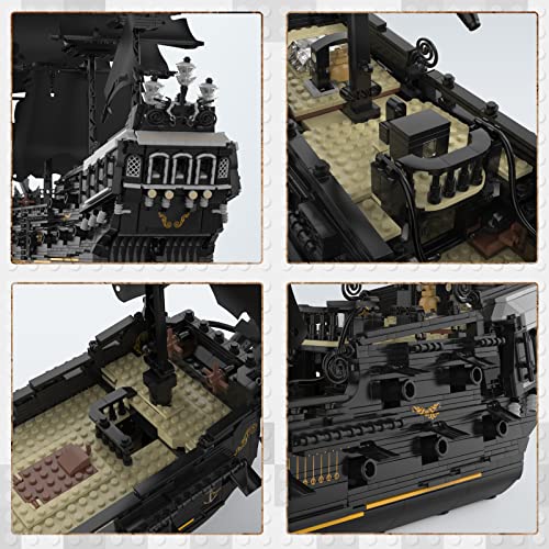 JMBricklayer Black Pirate Ship Model Building Sets, Mysterious Pirate Toys Building Kits, Collectible Model Ship Building Blocks, Cool Pirate Ship Toy, Gifts for Boys Teens Collectors (2868 Pieces)