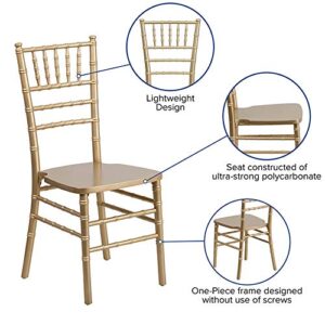 Flash Furniture HERCULES Series Gold Wood Chiavari Chair