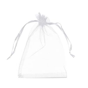 Volanic 50PCS 5X7 Inch Sheer Drawstring Organza Gift Bag Jewelry Pouch Party Wedding Favor Candy Bags Christmas White