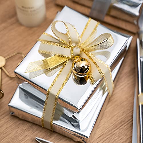 RUSPEPA Silver Metallic Wrapping Paper - 81.5 Sq Ft - Solid Color Paper Perfect for Wedding,Birthday,Christmas,Baby Show - 30 inches x 32.8 feet