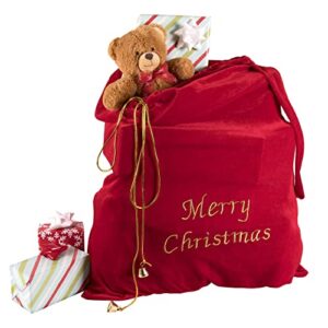 kangaroo one merry christmas santa sack i perfect christmas santa bag i large santa sacks drawstring christmas bags i santa claus costume christmas sacks for presents i santa bags for gifts 28 x 32 in