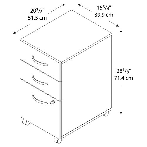 Bush Business Furniture Components 3-Drawer Mobile File Cabinet, Hansen Cherry/Graphite Gray, Standard Delivery