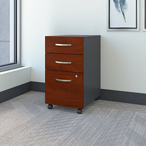 Bush Business Furniture Components 3-Drawer Mobile File Cabinet, Hansen Cherry/Graphite Gray, Standard Delivery