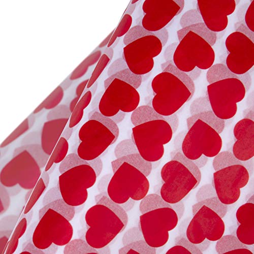 WRAPAHOLIC Gift Wrapping Tissue Paper - 24 Sheets 19.7x27.5 Inch Valentine's Day Sweet Heart Design Gift Wrap Paper Bulk for Packing, DIY Crafts