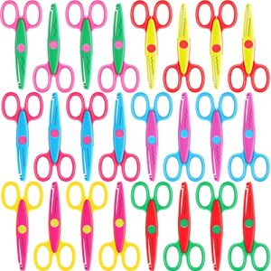 24 pack craft scissors decorative edge bulk 5 inch zig zag scissor for kids teachers paper scrapbooking design school supplies wave lace edge cutters