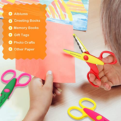 24 Pack Craft Scissors Decorative Edge Bulk 5 Inch Zig Zag Scissor for Kids Teachers Paper Scrapbooking Design School Supplies Wave Lace Edge Cutters