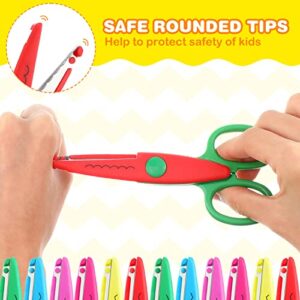 24 Pack Craft Scissors Decorative Edge Bulk 5 Inch Zig Zag Scissor for Kids Teachers Paper Scrapbooking Design School Supplies Wave Lace Edge Cutters