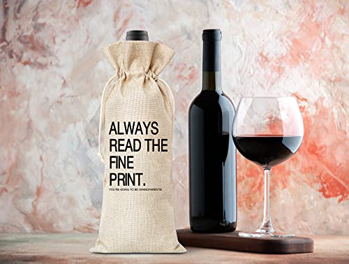 Baby Announcement Wine Bags, You Are Going To Be Grandparents, Personalized Pregnancy Gift, Grandparents Gift - 1 Pack (WINEDAI-034)