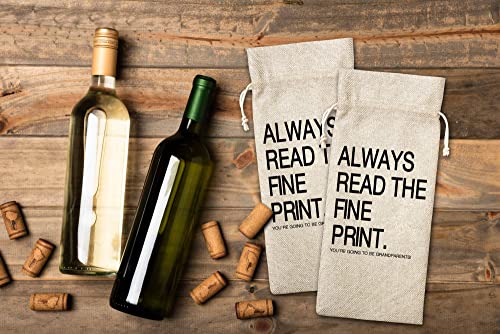 Baby Announcement Wine Bags, You Are Going To Be Grandparents, Personalized Pregnancy Gift, Grandparents Gift - 1 Pack (WINEDAI-034)