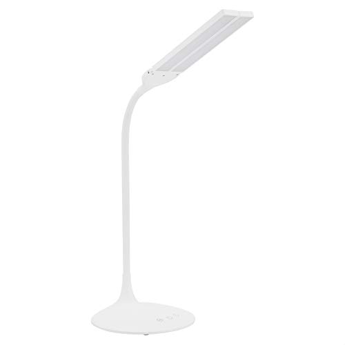 Amazon Basics Dual Head LED Desk Lamp, 3 Lighting Modes with 40-minute Timer and Touch Control - 48 LEDs, White