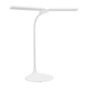 Amazon Basics Dual Head LED Desk Lamp, 3 Lighting Modes with 40-minute Timer and Touch Control - 48 LEDs, White