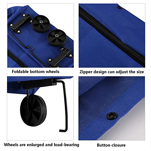 600D Oxford Cloth Folding Shopping Cart/ Rolling Utility Cart/ Retractable Shopping cart/ Car Organizer Cart Shopping Bag Satchel Carry Bag