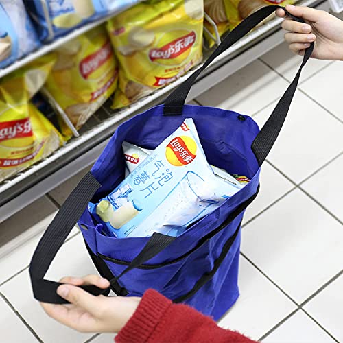 600D Oxford Cloth Folding Shopping Cart/ Rolling Utility Cart/ Retractable Shopping cart/ Car Organizer Cart Shopping Bag Satchel Carry Bag