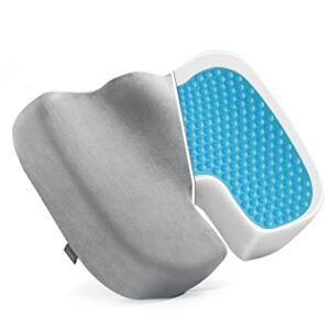 Evajoy Seat Cushion for Office Chair, Gel & Memory Foam Cushion with Ergonomic Design, Carrying Handle, Non-Slip Butt Pillow for Lower Back, Coccyx, Sciatica, Tailbone Pain Relief