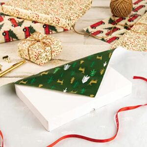 Plum Designs Flat Christmas Wrapping Paper Sheets| Bulk Pack| 8 Designs| 48 Sheets| 20in X 30in a sheet| Assorted Designs