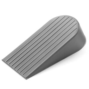 crosize grey extra large door stopper, high 1.9 inches big door stop for floor rubber doorstop wedge, door gaps and prevent the lock-outs, floor sturdy door stopper for heavy duty door bottom of door