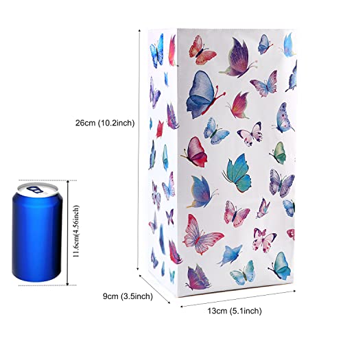 Cmecial 25Pcs Thickened Butterfly Favor Bags, Birthday Goodie Bags for Kids Birthday Party Bags, Party Favor Bags for Kids Birthday, Small Gift Bags Goody Bags, Mini Paper Gift Bags Small Size (WB1)