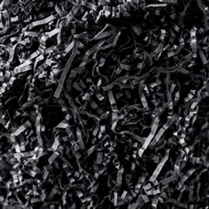 "Soft & Thin" Cut Crinkle Paper Shred Filler (1 LB) for Gift Wrapping & Basket Filling - Black | MagicWater Supply