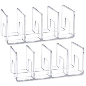 lugunu clear acrylic desk file sorter purse/handbag organizer clutch divider mesh folder office supplies stand bookshelf (3 sections) (2pack-4sections)