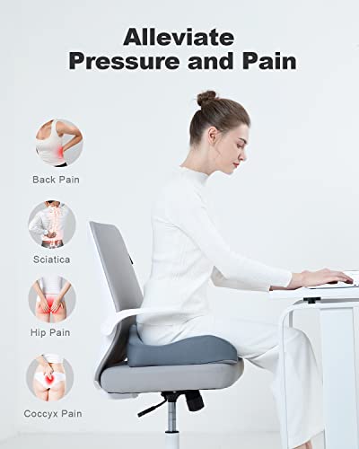 Foamula Seat Cushion for Office Chair, Memory Foam Sciatica Pain Relief Pillow, Seat Cushion for Hip, Tailbone, Coccyx Pain, Desk Chair Cushion for Office, Home Chair, Gaming Chair, Car, Wheelchair