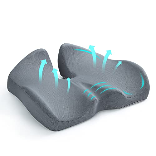 Foamula Seat Cushion for Office Chair, Memory Foam Sciatica Pain Relief Pillow, Seat Cushion for Hip, Tailbone, Coccyx Pain, Desk Chair Cushion for Office, Home Chair, Gaming Chair, Car, Wheelchair