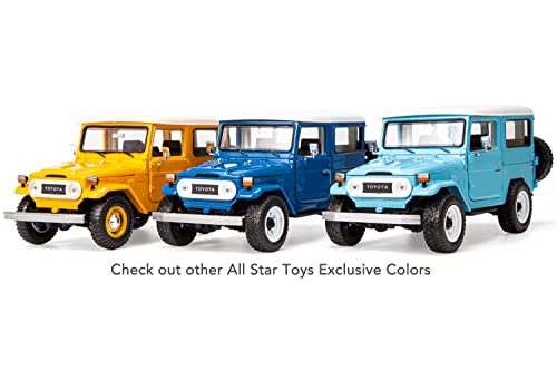 All Star Toys Toyota Land Cruiser FJ40 Sky Blue with Custom Off-Road Wheels 1/24 Diecast Model by Motormax 79323 Exclusive FJ Cruiser J40