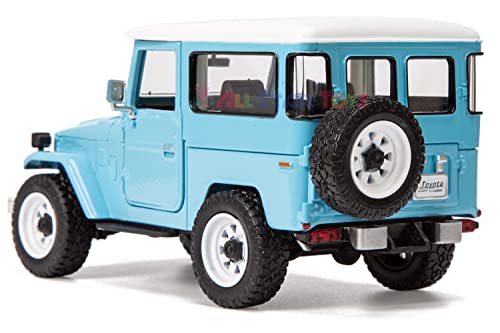 All Star Toys Toyota Land Cruiser FJ40 Sky Blue with Custom Off-Road Wheels 1/24 Diecast Model by Motormax 79323 Exclusive FJ Cruiser J40