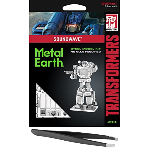 Metal Earth Transformers Soundwave 3D Metal Model Kit Bundle with Tweezers Fascinations