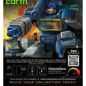 Metal Earth Transformers Soundwave 3D Metal Model Kit Bundle with Tweezers Fascinations