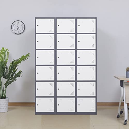 MIIIKO 6 Door Locker, Storage Lockers Cabinet with Keys, Lockable Locker Cabinet for Employees, School, Gym and Home Office