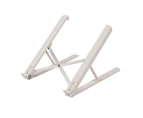 Mind Reader Folding Collapsible Laptop, Adjustable Tablet Stand, White (FOLAP-WHT)