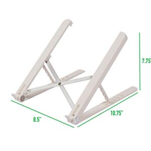 Mind Reader Folding Collapsible Laptop, Adjustable Tablet Stand, White (FOLAP-WHT)