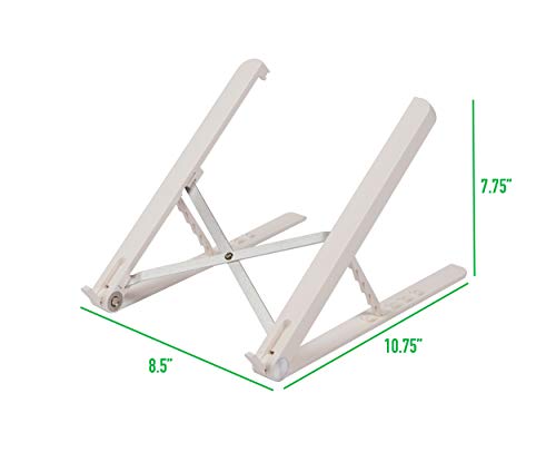 Mind Reader Folding Collapsible Laptop, Adjustable Tablet Stand, White (FOLAP-WHT)