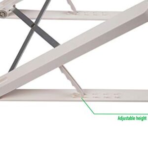 Mind Reader Folding Collapsible Laptop, Adjustable Tablet Stand, White (FOLAP-WHT)