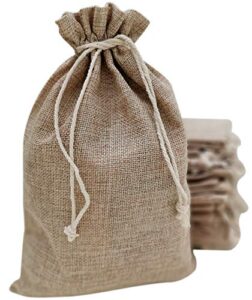 supply friend 10×14 inch burlap bags with drawstring – 25 reusable grocery, household, kitchen storage, wedding and birthday party favor goody gift bag/sacks