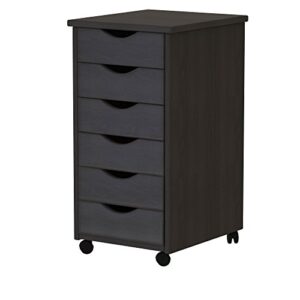 adeptus 10016 6 drawer roll cart, black