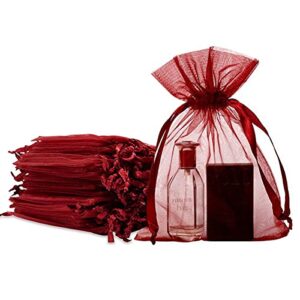 jwsqmc 4×6 inch organza gift bags with drawstring for jewelry,candy,chocolate,100 pc wine sachet,sheer fabric mesh silk pouches for baby shower,birthday,party favors,wedding,bridal shower,fathers day