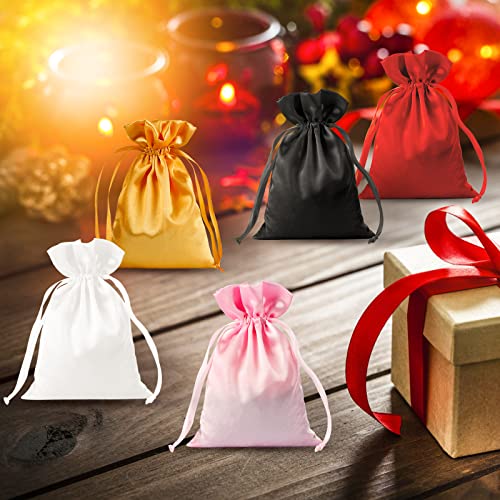 BeiLeiNiceHK 30pcs Satin Gift Bags Golden Drawstring Bag, Gift Pouches For Christmas, Wedding Favor Bags, Baby Shower Bag, Small Jewellery Pouch 5X7 Inch