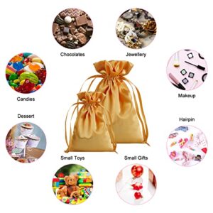 BeiLeiNiceHK 30pcs Satin Gift Bags Golden Drawstring Bag, Gift Pouches For Christmas, Wedding Favor Bags, Baby Shower Bag, Small Jewellery Pouch 5X7 Inch