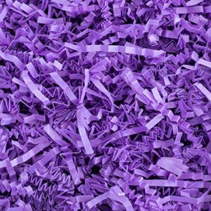 magicwater supply crinkle cut paper shred filler (1/2 lb) for gift wrapping & basket filling – purple