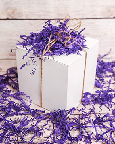 MagicWater Supply Crinkle Cut Paper Shred Filler (1/2 LB) for Gift Wrapping & Basket Filling - Purple