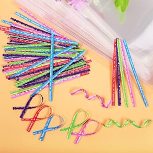 200 Pack Cellophane Bags Clear Treat Bag, 6 X 10 " OPP Cello Bags Goodie Bags with Colored Twist Ties for Kids Party Gift Candy Snack Cookies